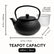 Bathala Botanicals Black Cast Iron Teapot with Stainless Steel Infuser