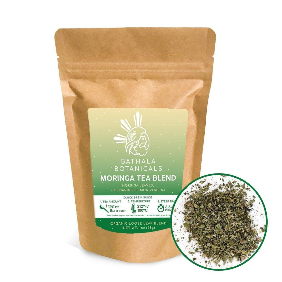 Moringa Tea Blend - Bathala Botanicals Herbal Decaf Loose Tea Blend